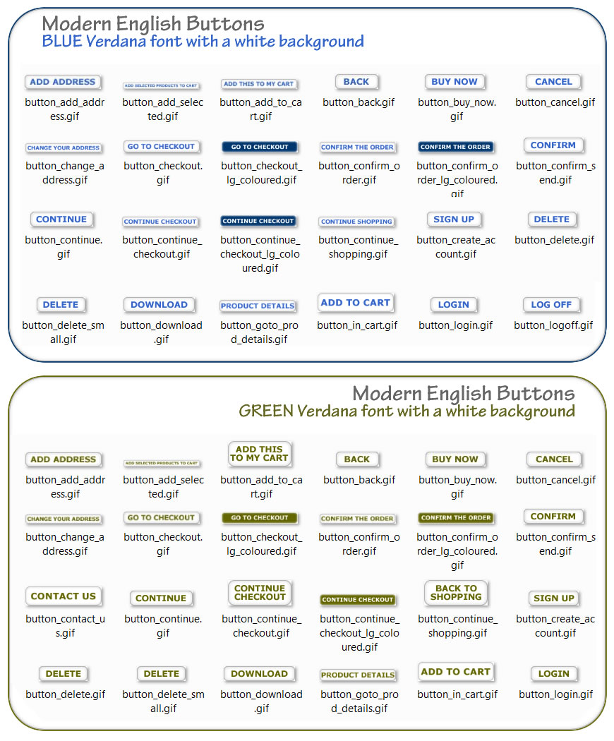 Modern English Buttons